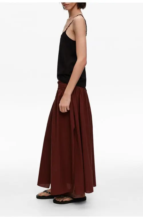 Bimba Y Lola Flared Cotton Midi Skirt