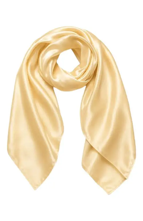 SILKSILKY Pure Silk Classic Elegant Square Scarf - Champagne