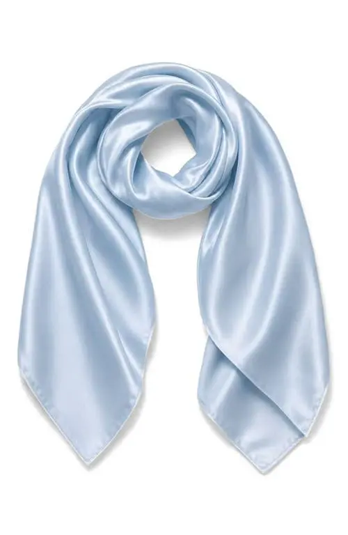 SILKSILKY Pure Silk Classic Elegant Square Scarf - Lightblue