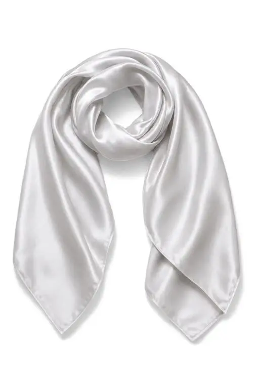 SILKSILKY Pure Silk Classic Elegant Square Scarf - Lightgray