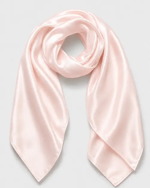 SILKSILKY Pure Silk Classic Elegant Square Scarf - Lightpink