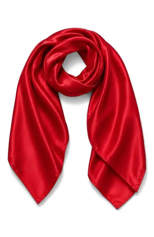 SILKSILKY Pure Silk Classic Elegant Square Scarf - Wine