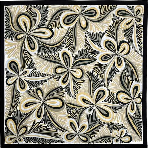 SILKSILKY Pure Silk Abstract Floral Pattern Square Scarf - Multi
