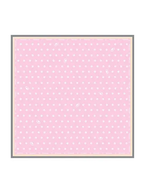 SILKSILKY Pure Silk Paw Print Square Scarf - Pink