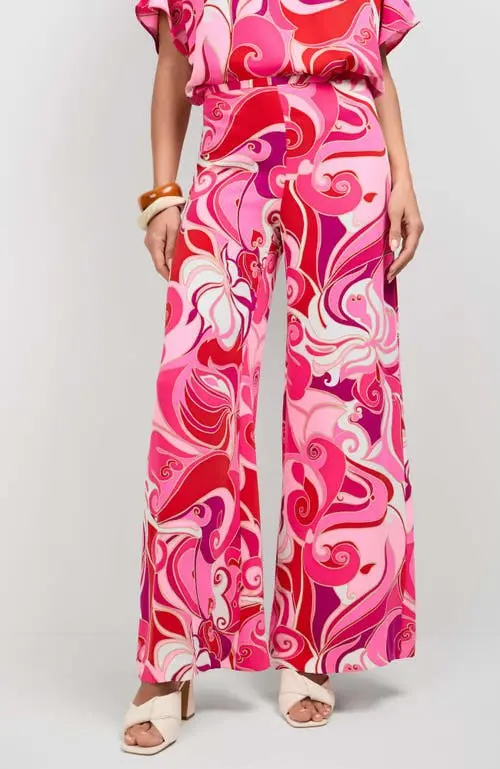 Trina Turk Screen-printed Double Georgette Wide-leg Pants