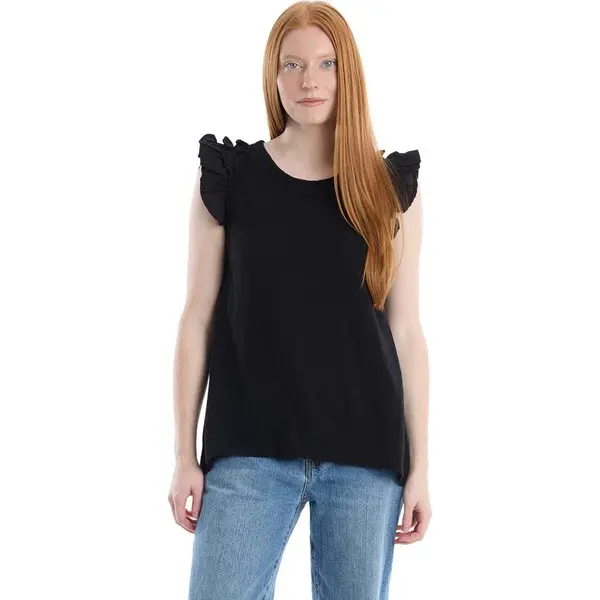 WILT CLOTHING Crew Neck Short Sleeve Shrunken Boyfriend Tee - Black