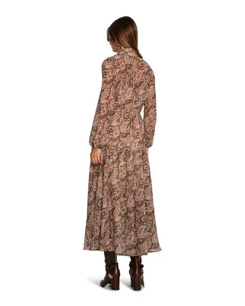 BELLE & BLOOM Printed Maxi Dress With Beaded Waist Tie