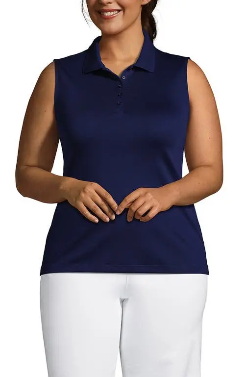 LANDS' END Supima Cotton Polo - Deep Sea Navy