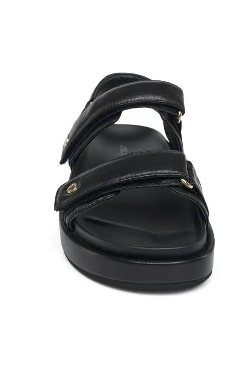 J/SLIDES NYC Bay Leather Slingback Sandal - Black