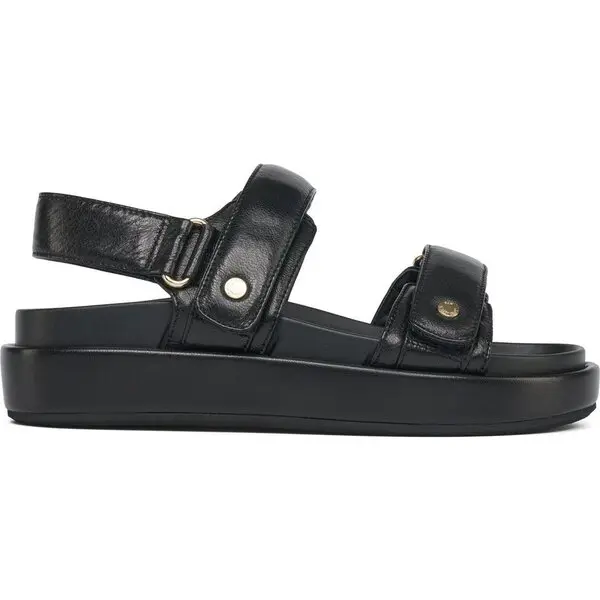J/SLIDES NYC Bay Leather Slingback Sandal - Black