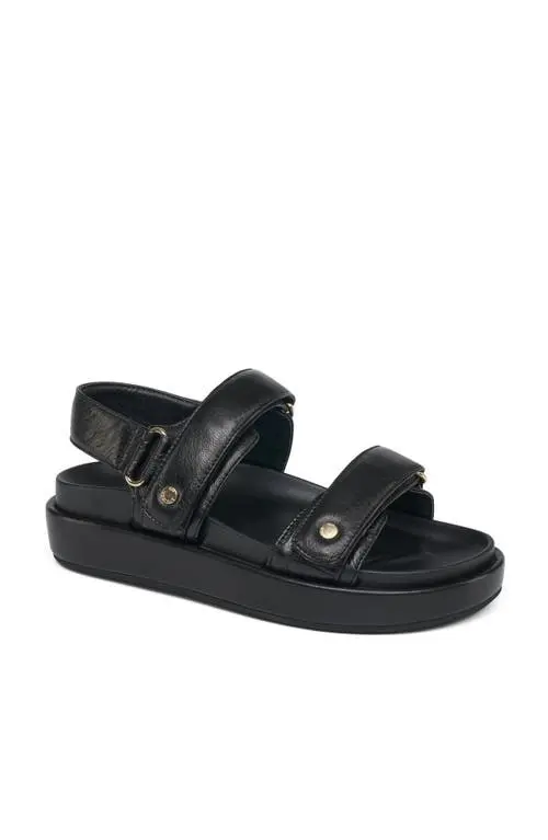 J/SLIDES NYC Bay Leather Slingback Sandal - Black