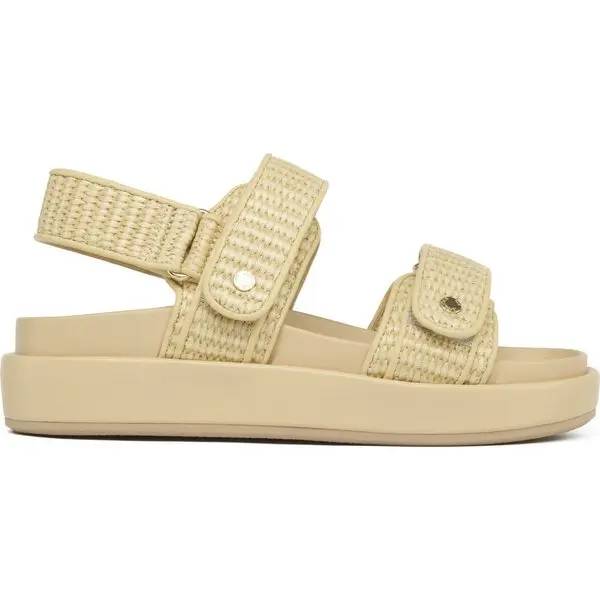 J/SLIDES NYC Bay Leather Slingback Sandal - Nature-raffia