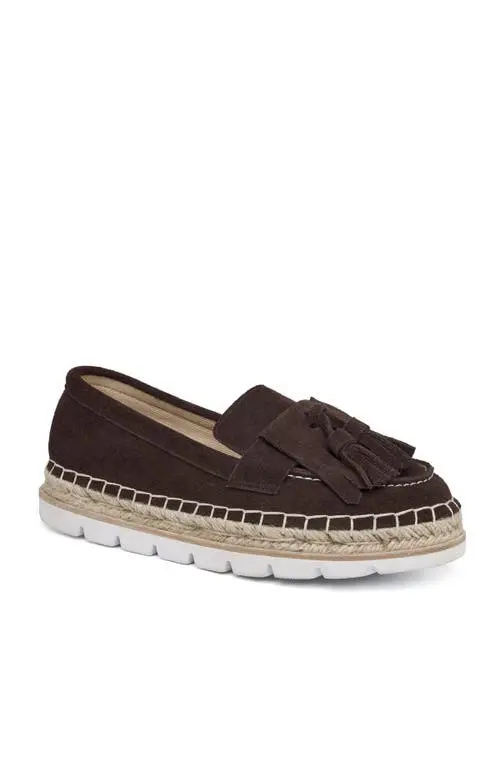 J/SLIDES NYC Suede Espadrille Loafer - Chocolate