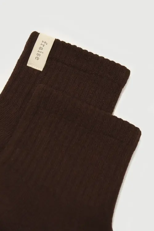 FRAISE Quarter Crew Grip Socks - Espresso