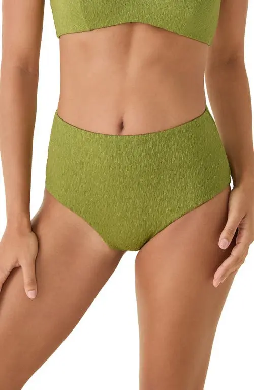 ANDIE The High Waist Metallic Bikini Bottoms - Cactus