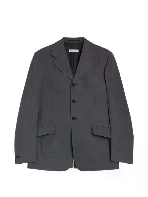 JIL SANDER Single-breasted Wool Blazer - Grey