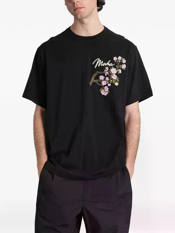 MAHARISHI Floral-embroidered T-shirt - Black