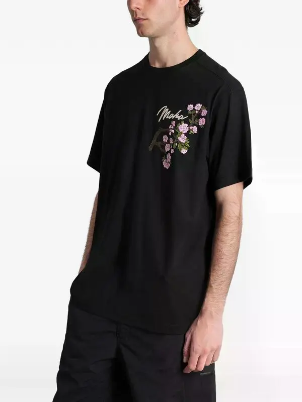 MAHARISHI Floral-embroidered T-shirt - Black