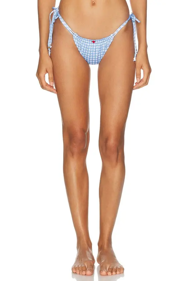 BANANHOT Kyma Bikini Bottom - Light Blue Gingham