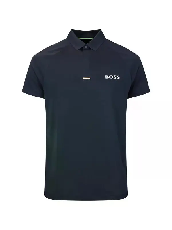 BOSS Logo-print Raglan-sleeve Polo Shirt