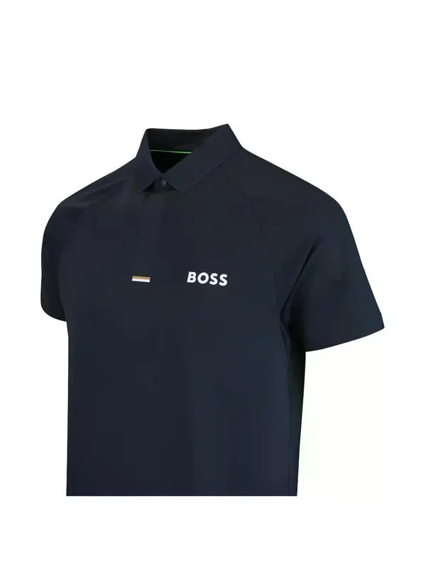 BOSS Logo-print Raglan-sleeve Polo Shirt