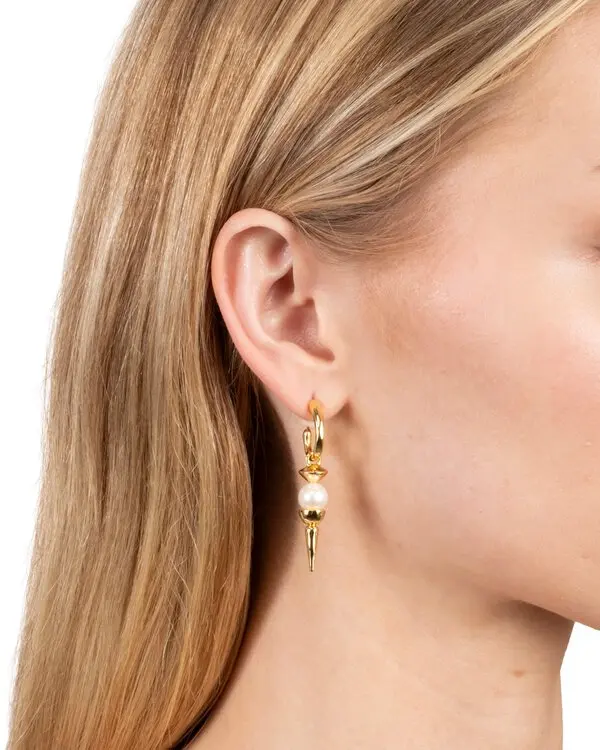 Alexis Bittar Perla Spear Drop Hoop Earrings - Gold