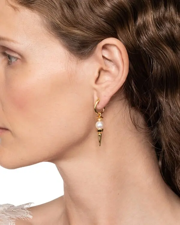 Alexis Bittar Perla Spear Drop Hoop Earrings