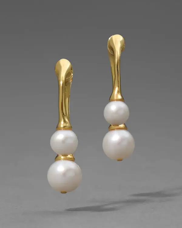 Alexis Bittar Perla Front Back Post Earrings - Gold