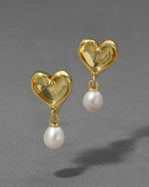 Alexis Bittar Perla Puffy Heart Drop Earrings - Gold