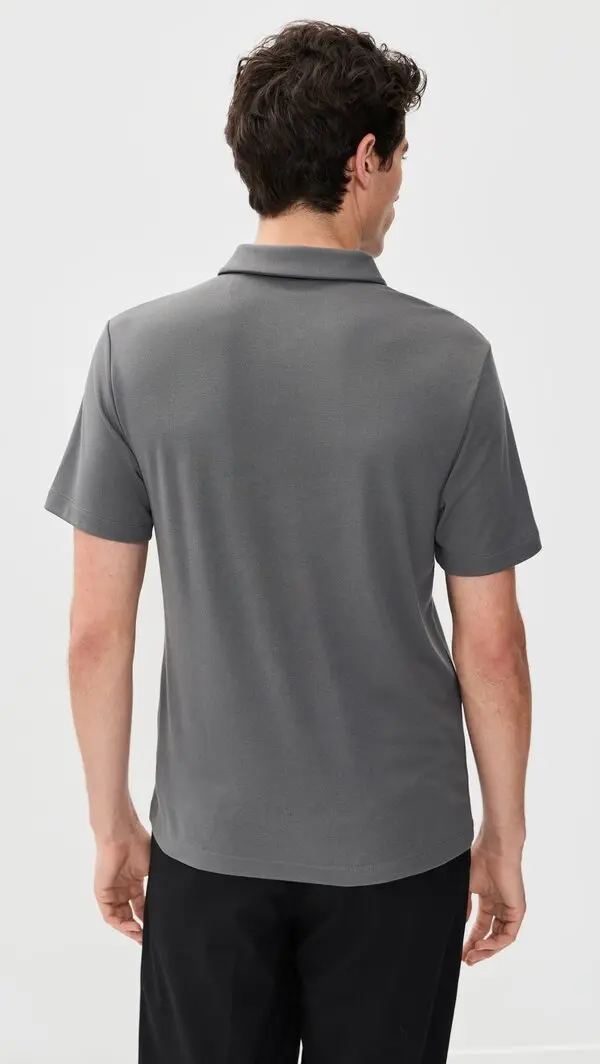 Theory Bron Polo In Modal Jersey - Carbon