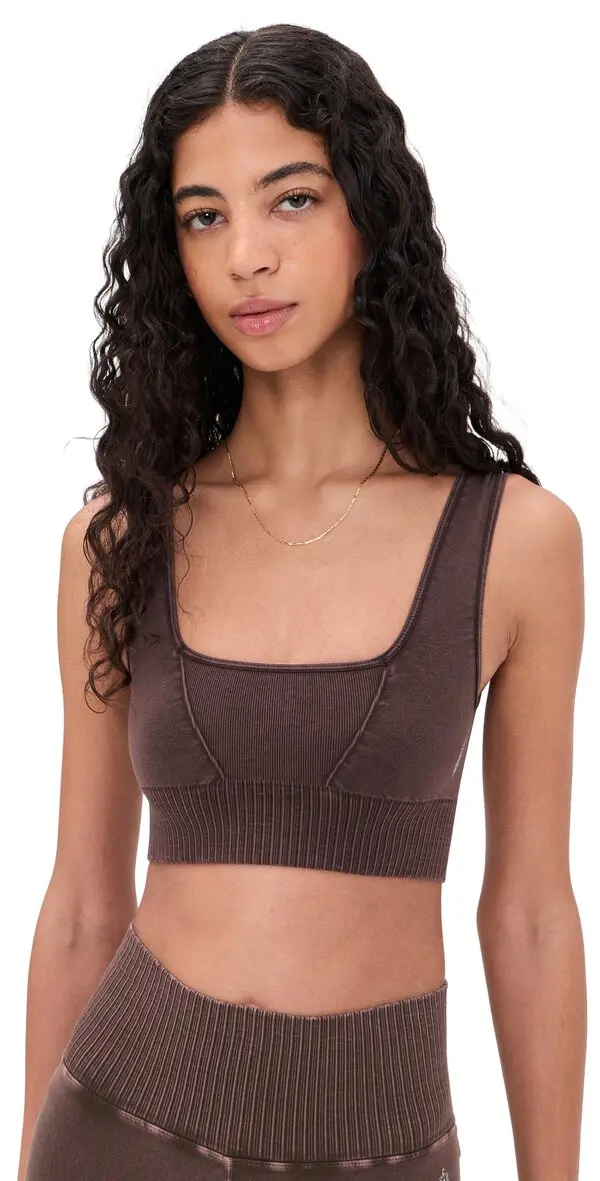 Free People Square Neck Good Karma Bralette - Washed Chocolate