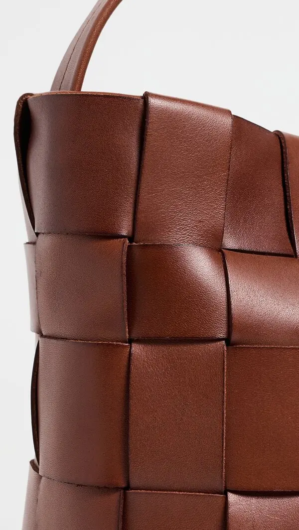 ST. AGNI Woven Mini Tote - Chestnut
