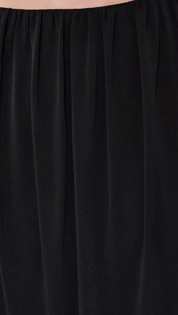 Vince Sleeveless Gathered Boatneck Top - Black