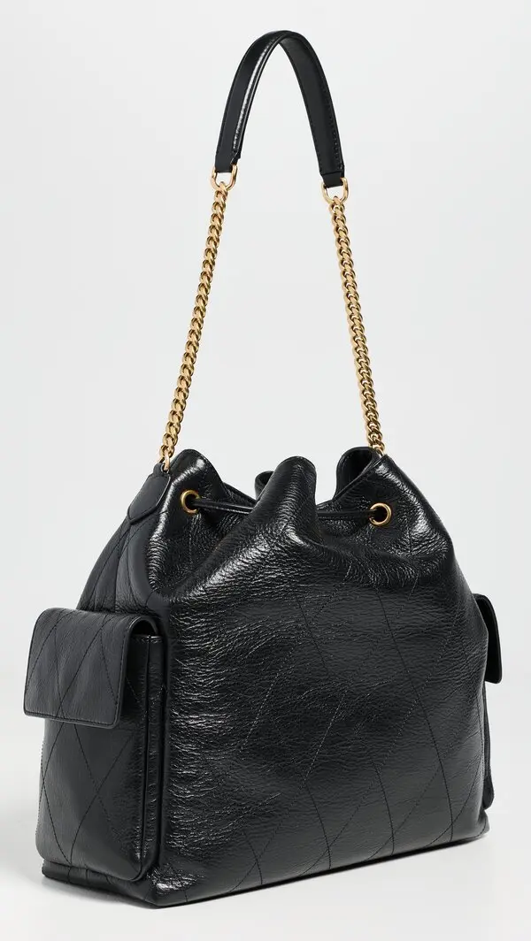 Tory Burch Charlie Quilted Large Drawstring Shoulder Bag