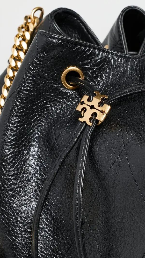 Tory Burch Charlie Quilted Large Drawstring Shoulder Bag