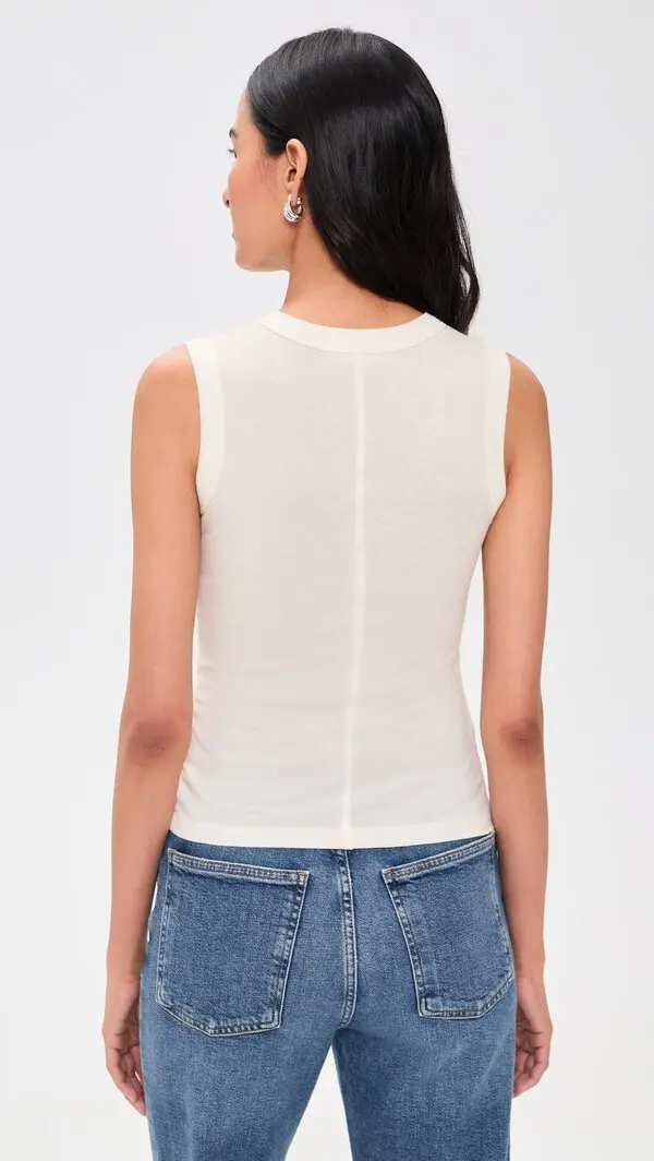Eterne Fitted Muscle Tank Top - Ivory