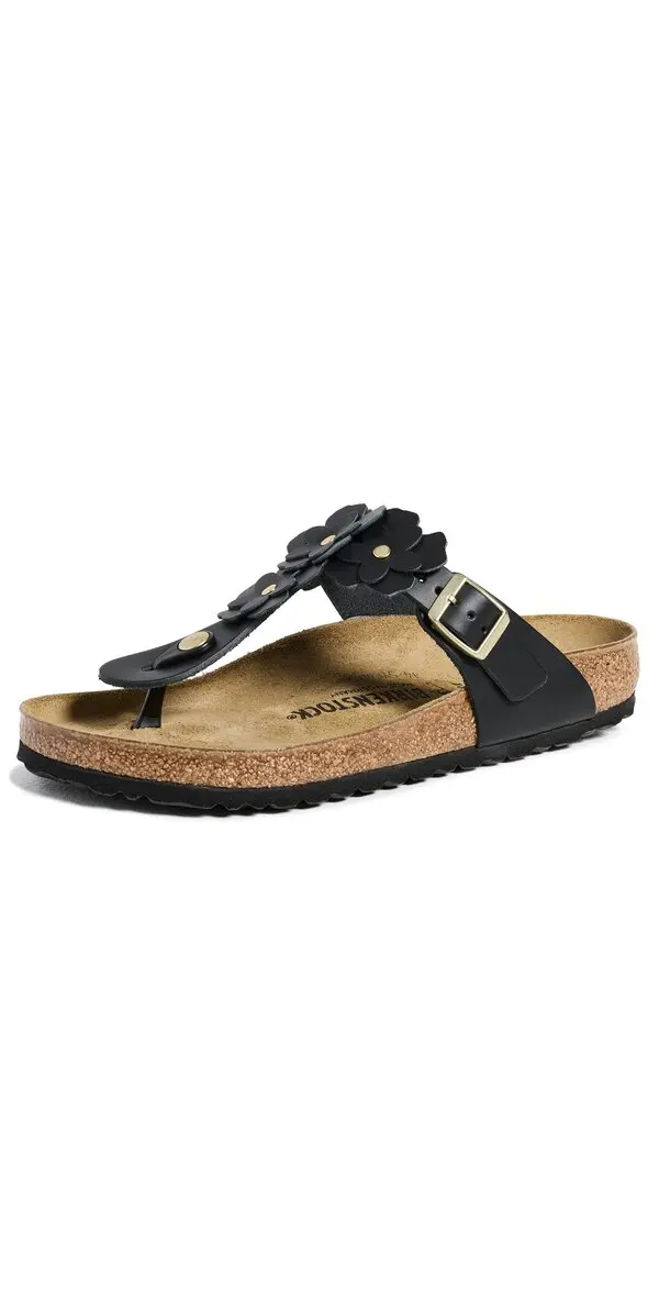BIRKENSTOCK Gizeh Flowers Sandals - Black