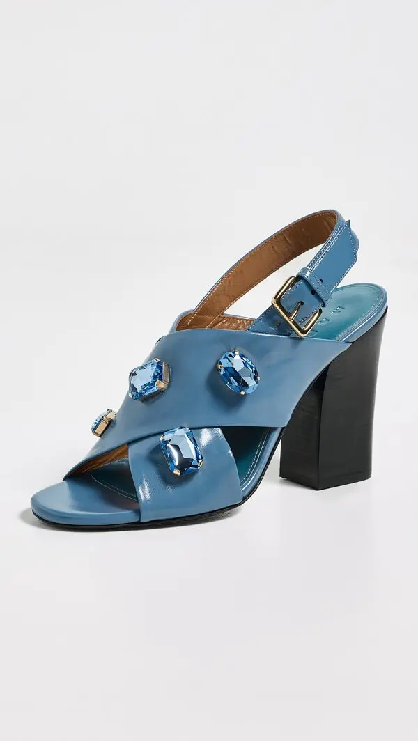 Marni Crystal-embellished Crisscross Sandals