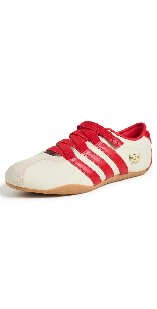 Adidas Tokyo Mary Jane Sneakers - Cream White/red/gold Met