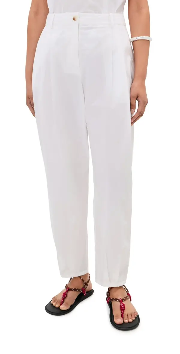 LE BOP Wilder Poplin Pants - White