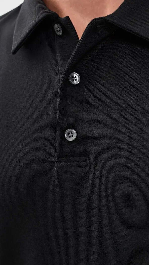 Theory Bron Polo In Modal Jersey - Black