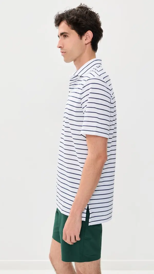 Rlx Ralph Lauren Multi Stripe Tour Pique Polo - Ceramic White Multi