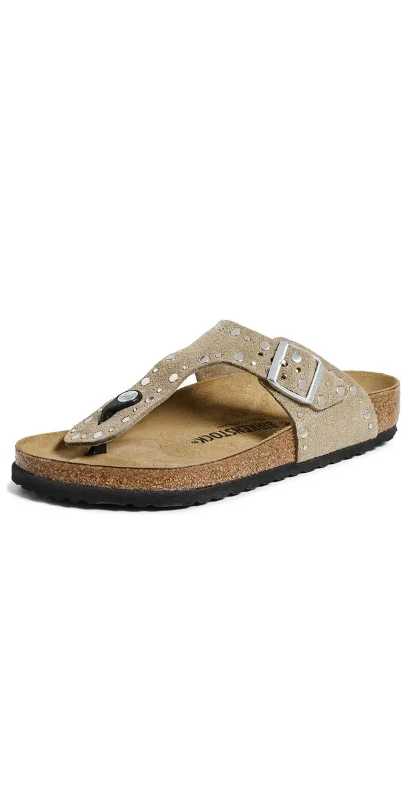 BIRKENSTOCK Gizeh Rivet Sandals - Taupe