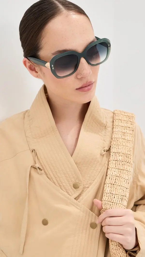 Isabel Marant Étoile Hexagonal Frame Sunglasses - Green