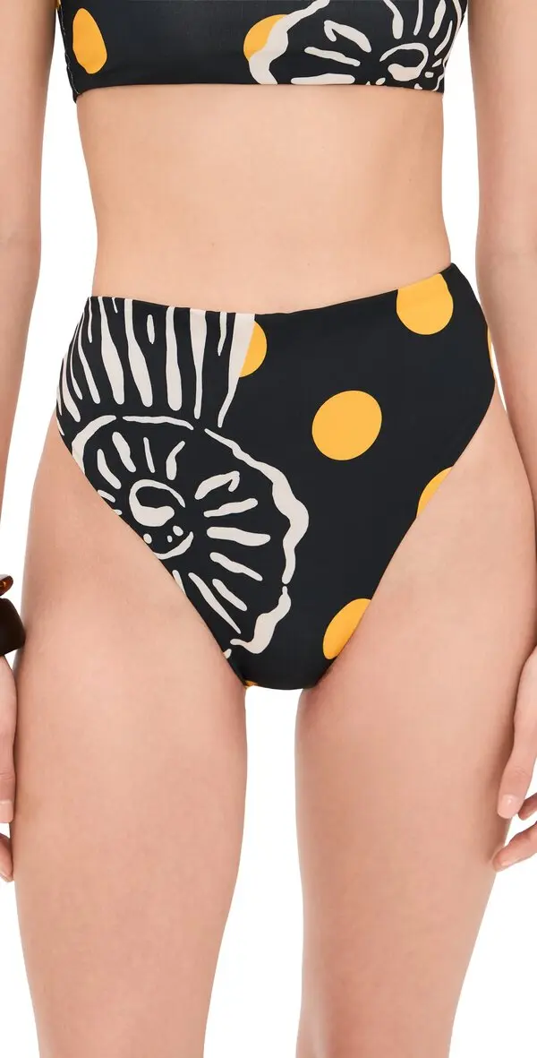 CALA DE LA CRUZ Lulu Bikini Bottom - Calicobw