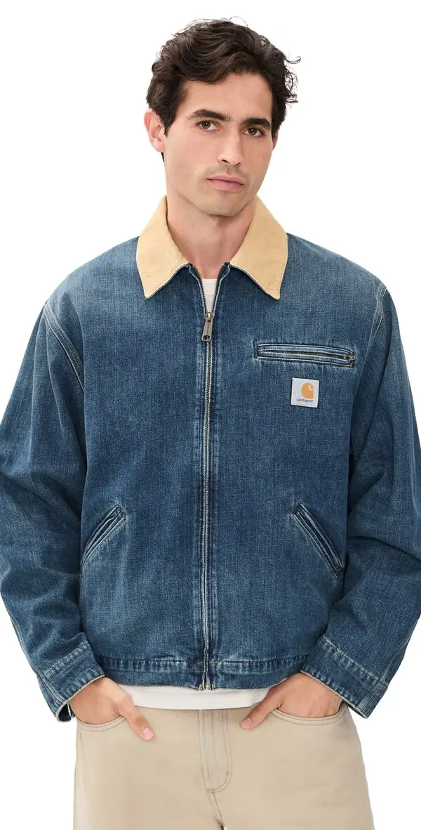 Carhartt Work In Progress Og Detroit Jacket - Blue/dusty H Brown