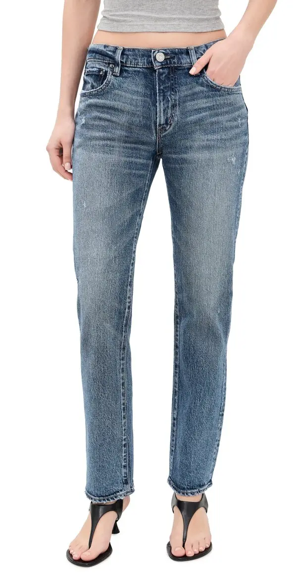 Moussy Vintage Slim Straight Jeans - Blue
