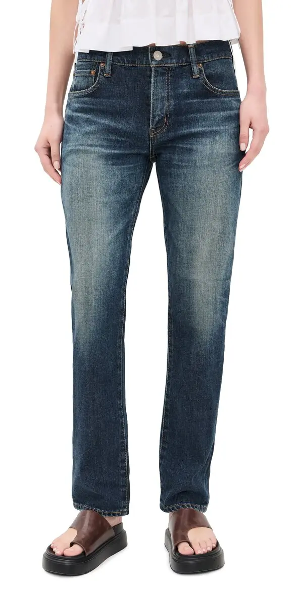 Moussy Vintage Slim Straight Jeans - Dark Blue