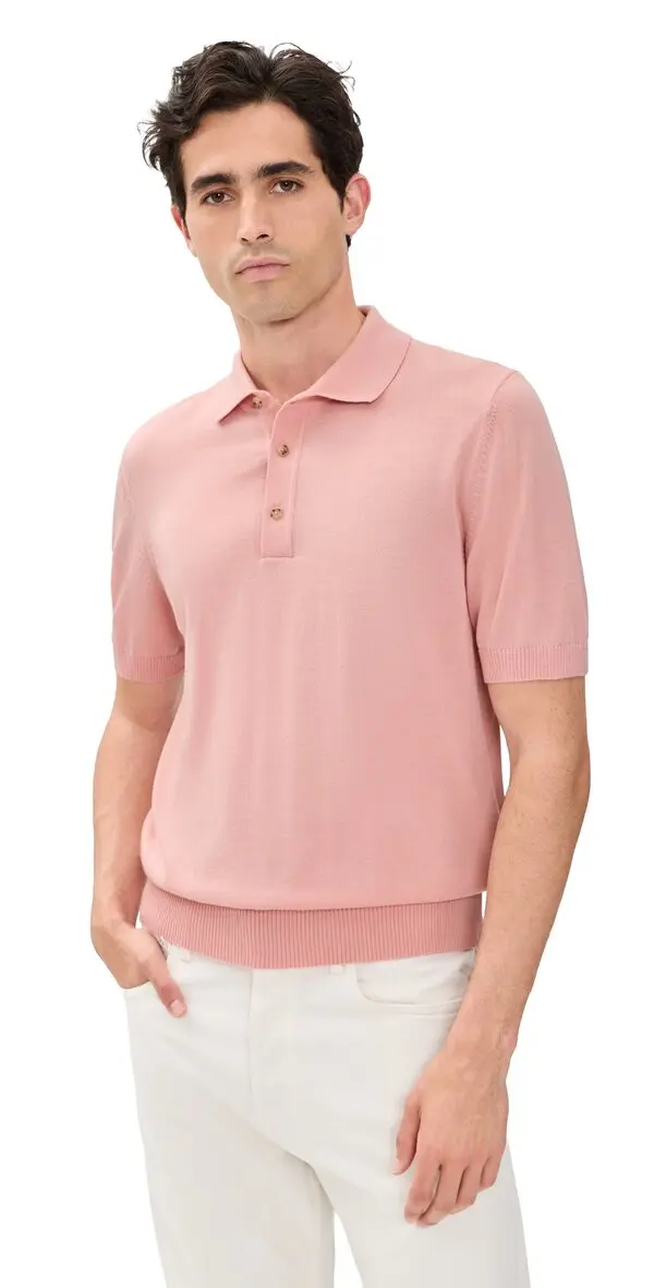 BOSS Nolano Knit Polo - Rose Tan Pink