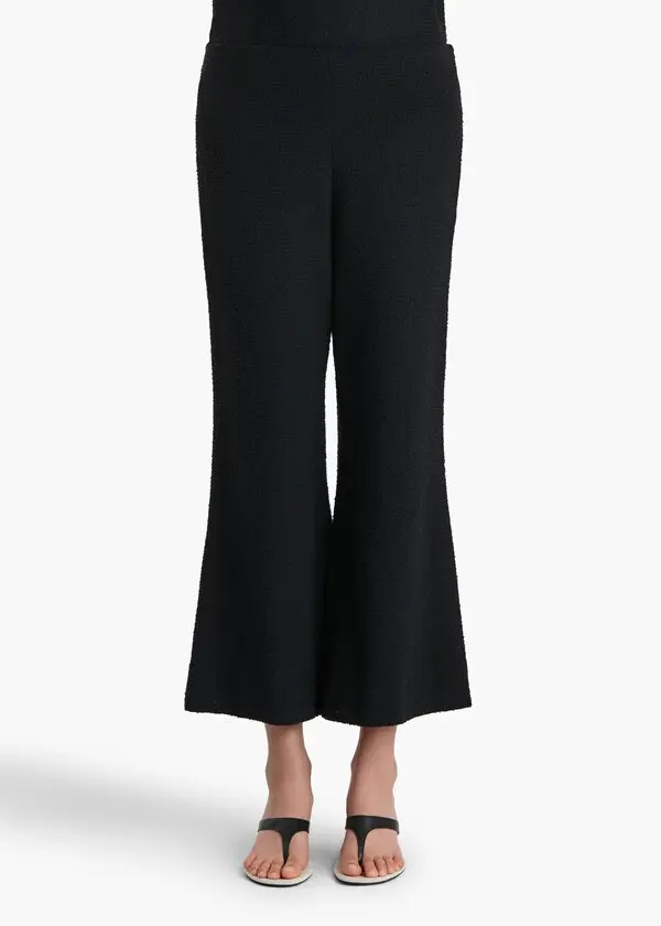 Khaite Walter Pant In Textured Giro Inglese - Black